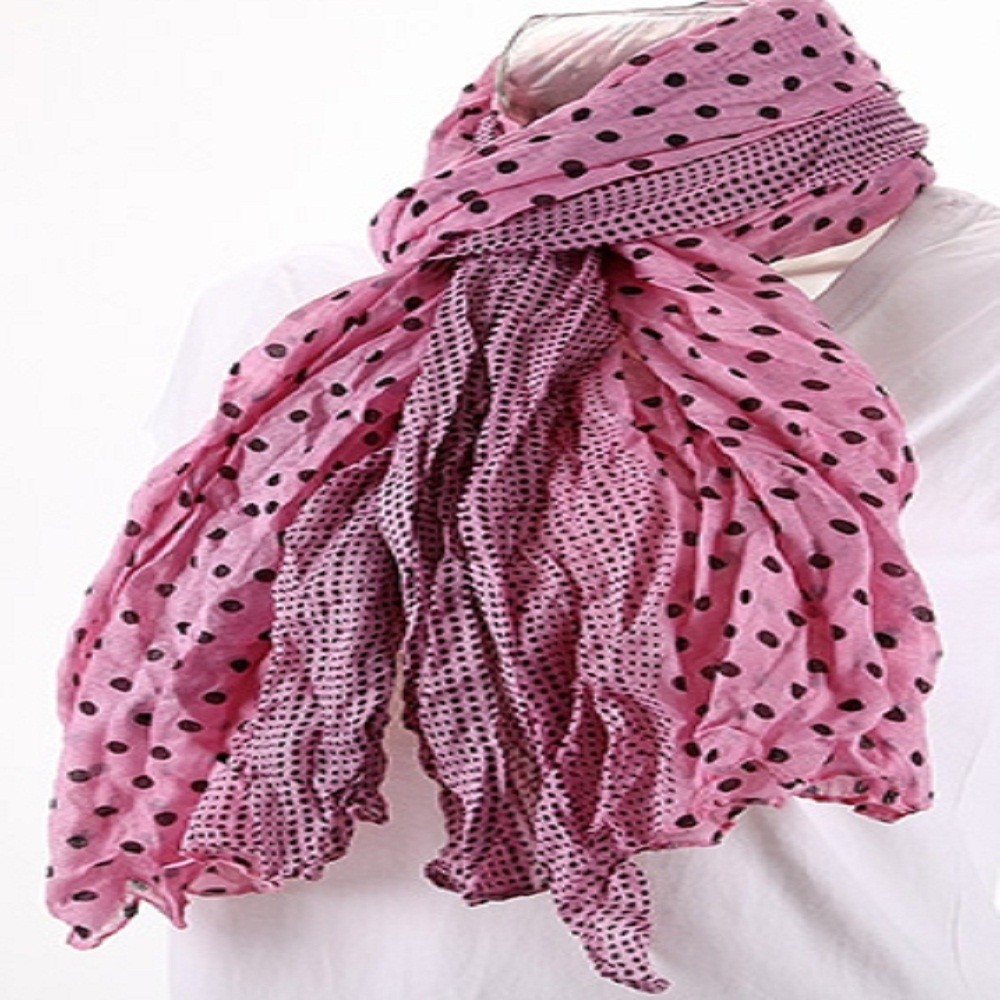Foulard rose à pois - itisbijoux.fr